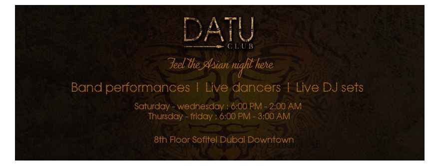 Datu Club Restaurant, Downtown Dubai, Dubai - Menupages.ae